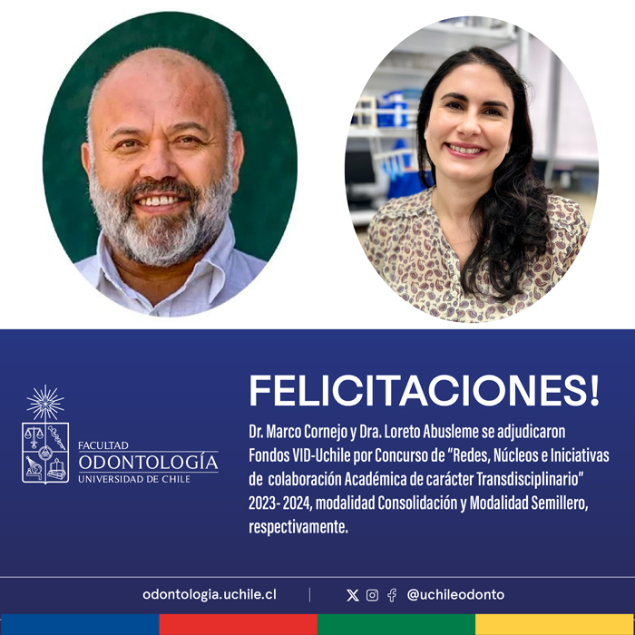 Dr. Marco Cornejo y Dra. Loreto Abusleme se adjudicaron Fondos VID ...